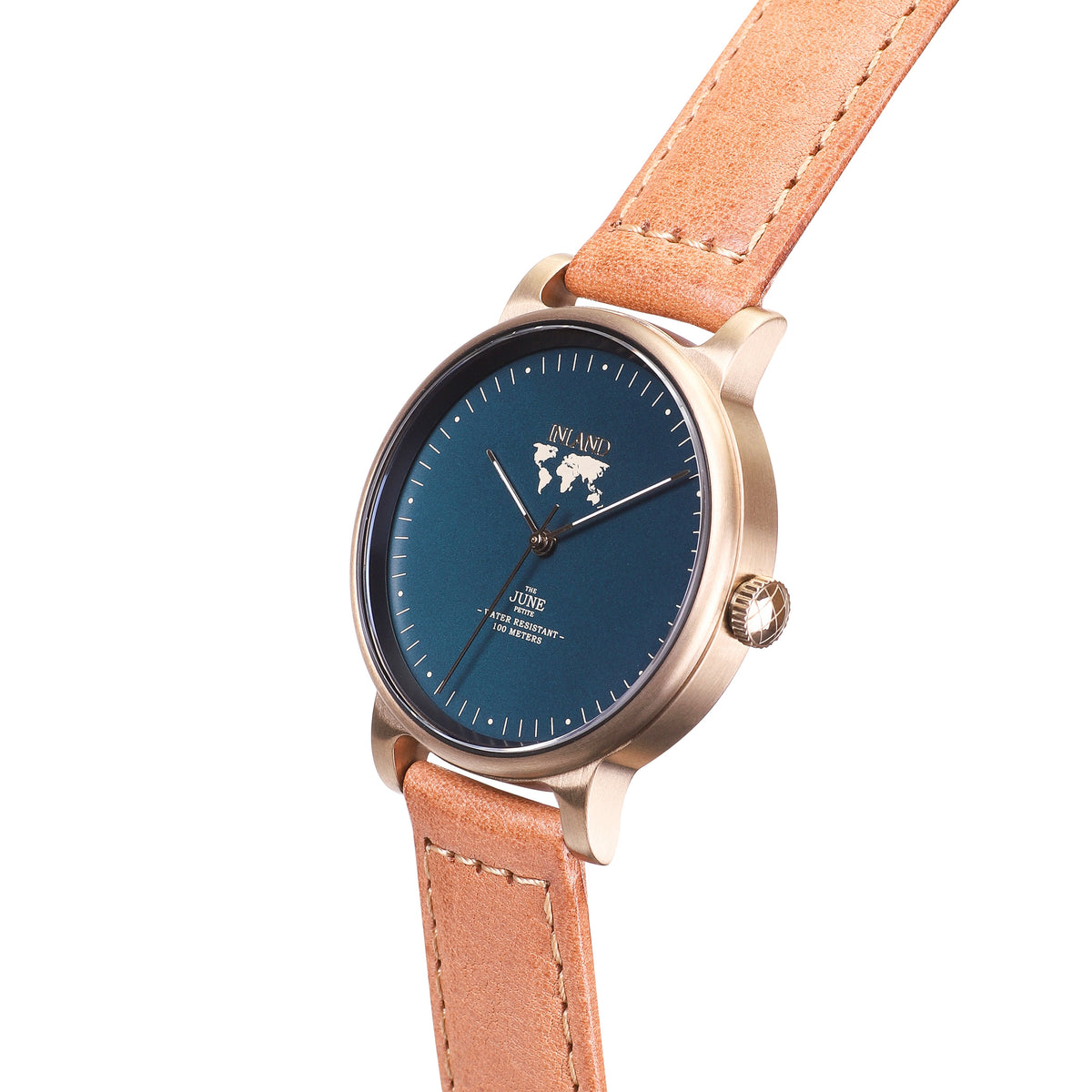 THE JUNE PETITE WATCH - ANTIQUE GOLD / DUCK GREEN - 34 MM – Maison Inland